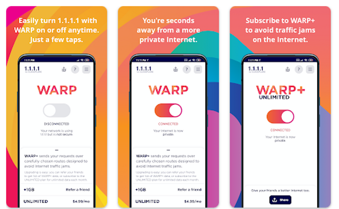 1.1.1.1 + WARP: Safer Internet - appkingo